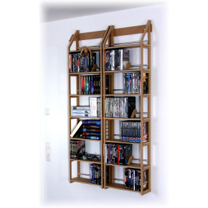 Zwei DVD-Regale für ca. 350 DVDs, Taschenbücher..